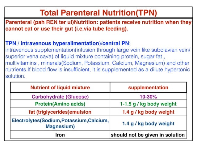 Total parenteral nutrition ( TPN ) | PDF | Digestive Disorders ...