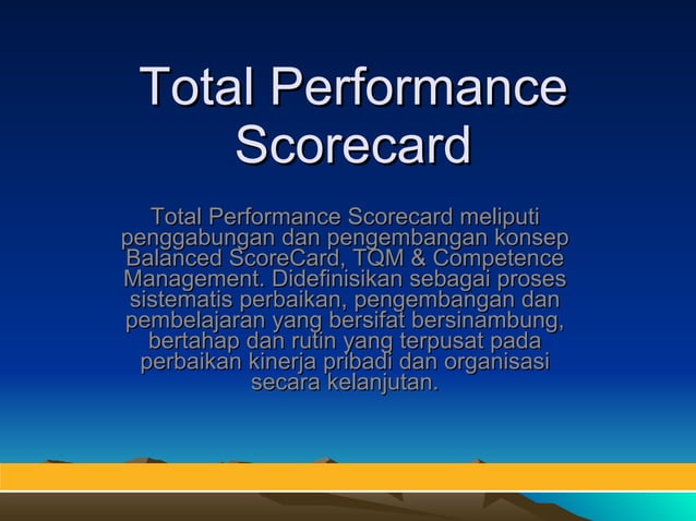 Total Performance Scorecard | PPT