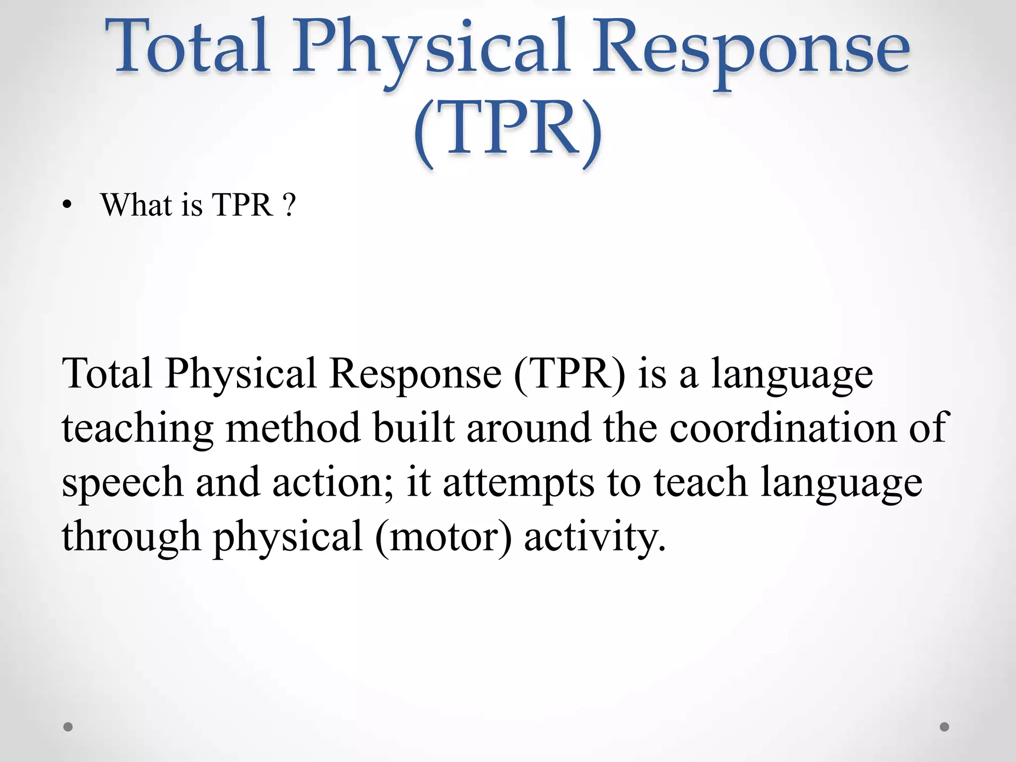 Total physical response | PPT