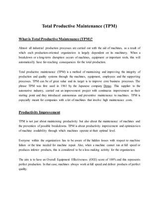 Total productive maintenance | DOCX