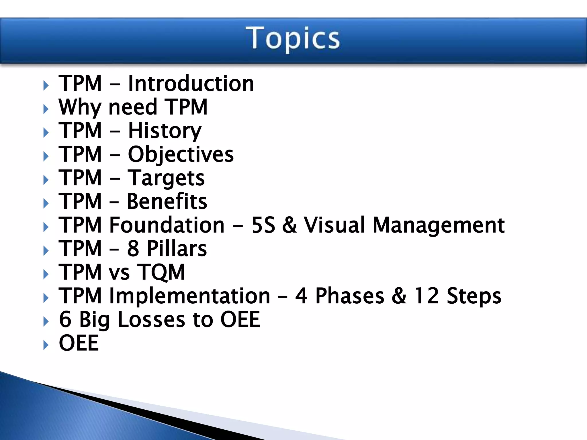 TPM - Total Productive Maintenance | PPTX