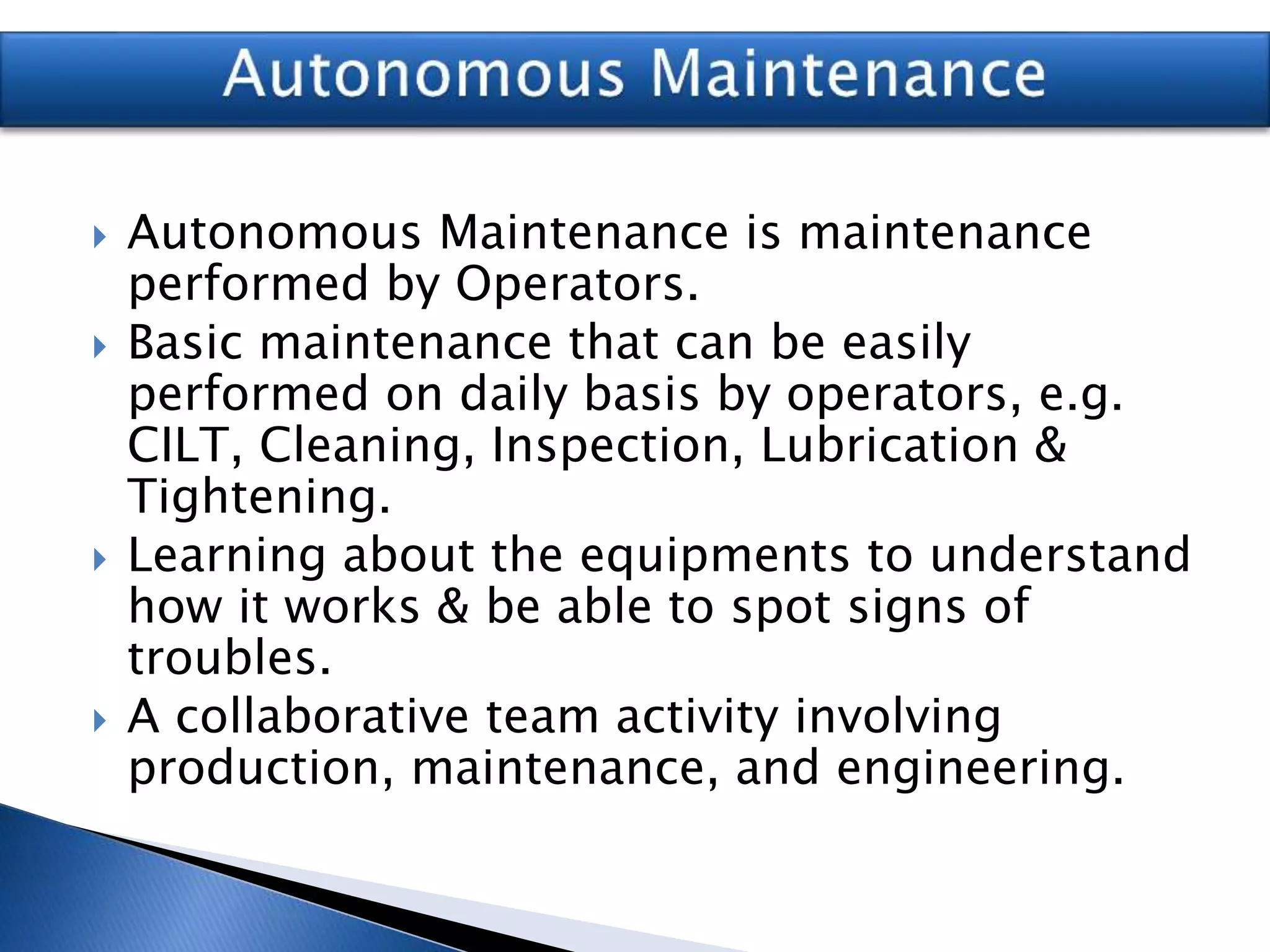 TPM - Total Productive Maintenance | PPTX
