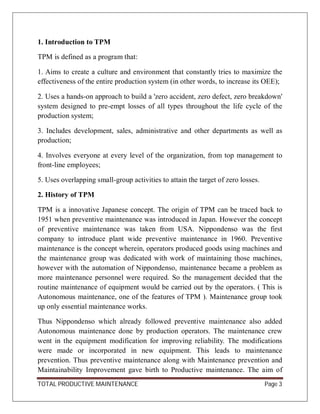 Total productive maintenance (Total Quality Management) | PDF