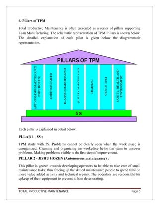 Total productive maintenance (Total Quality Management) | PDF