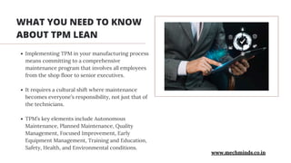 Why Choose TPM for Effective Lean Manufacturing? - Mech Minds | PPT