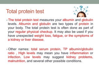 Total protein test,tucom first year lectures of practical biochemistry .pdf