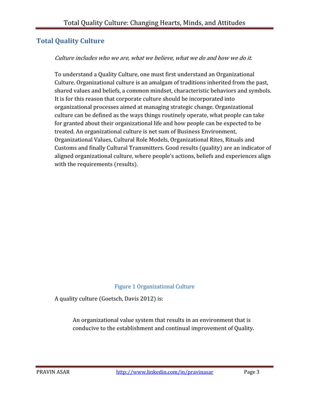 Total Quality Culture | PDF