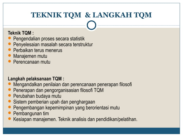 Total Quality Management (TQM) | PPT