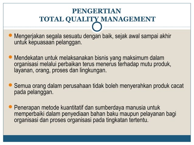 Total Quality Management (TQM) | PPT