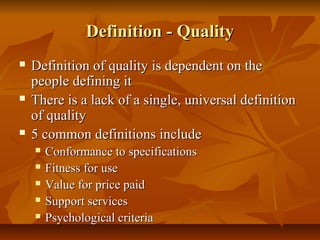 Total quality management | PPT