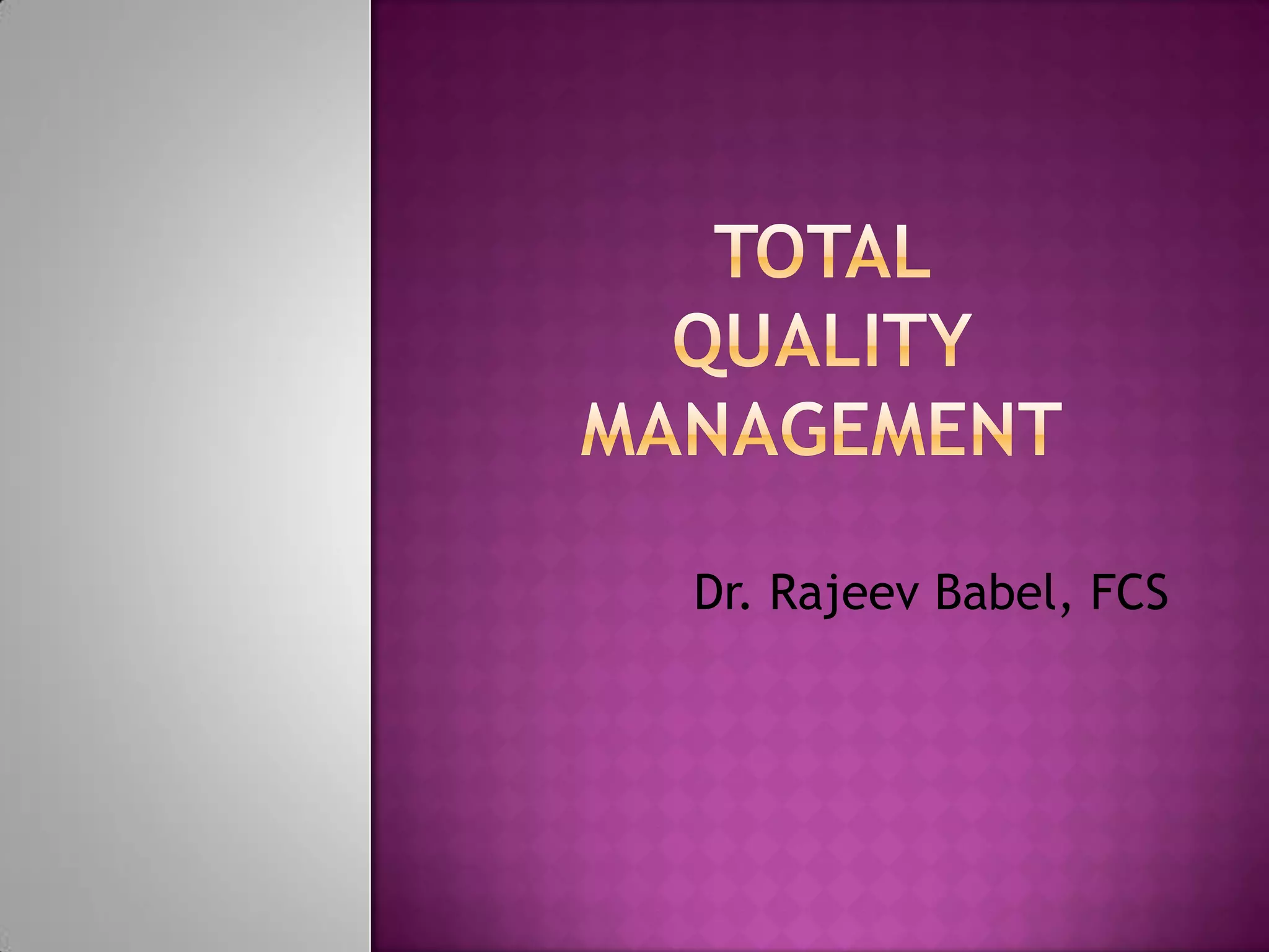 Total quality management | PDF