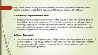 Total quality management and six sigma | PPTX