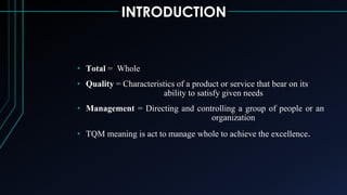 CONCEPT OF TOTAL QUALITY MANAGEMENT | PPTX
