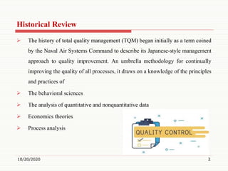 Total Quality Management - Historical Review | PDF
