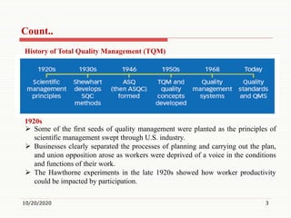 Total Quality Management - Historical Review | PDF