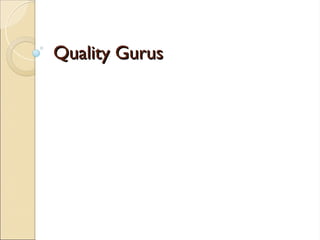 Total quality Management Quality Gurus Juran Deming | PPT