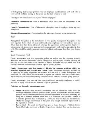 Total quality management as # 01 | DOCX