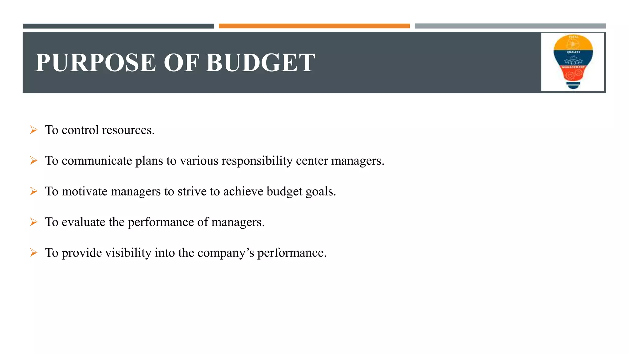 TOTAL QUALITY MANAGEMENT, BUDGET & COST CONTROL.pptx | Business ...