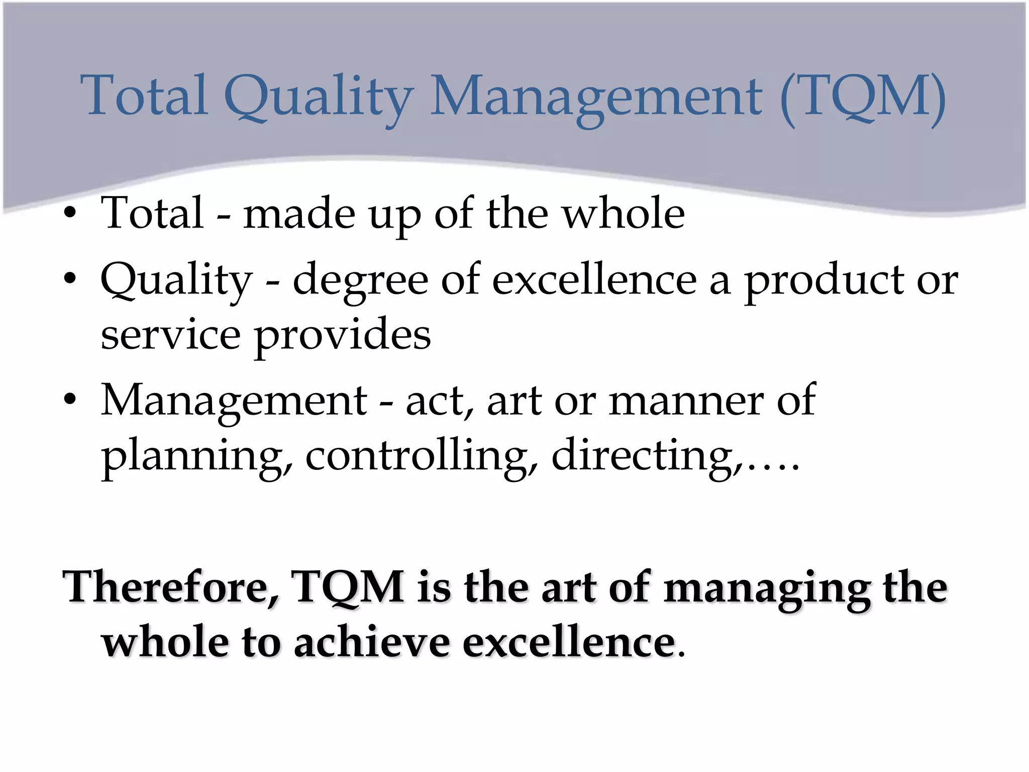 Total quality management in education | PPTX