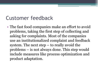 Total quality management of fast food business presentation | PPTX