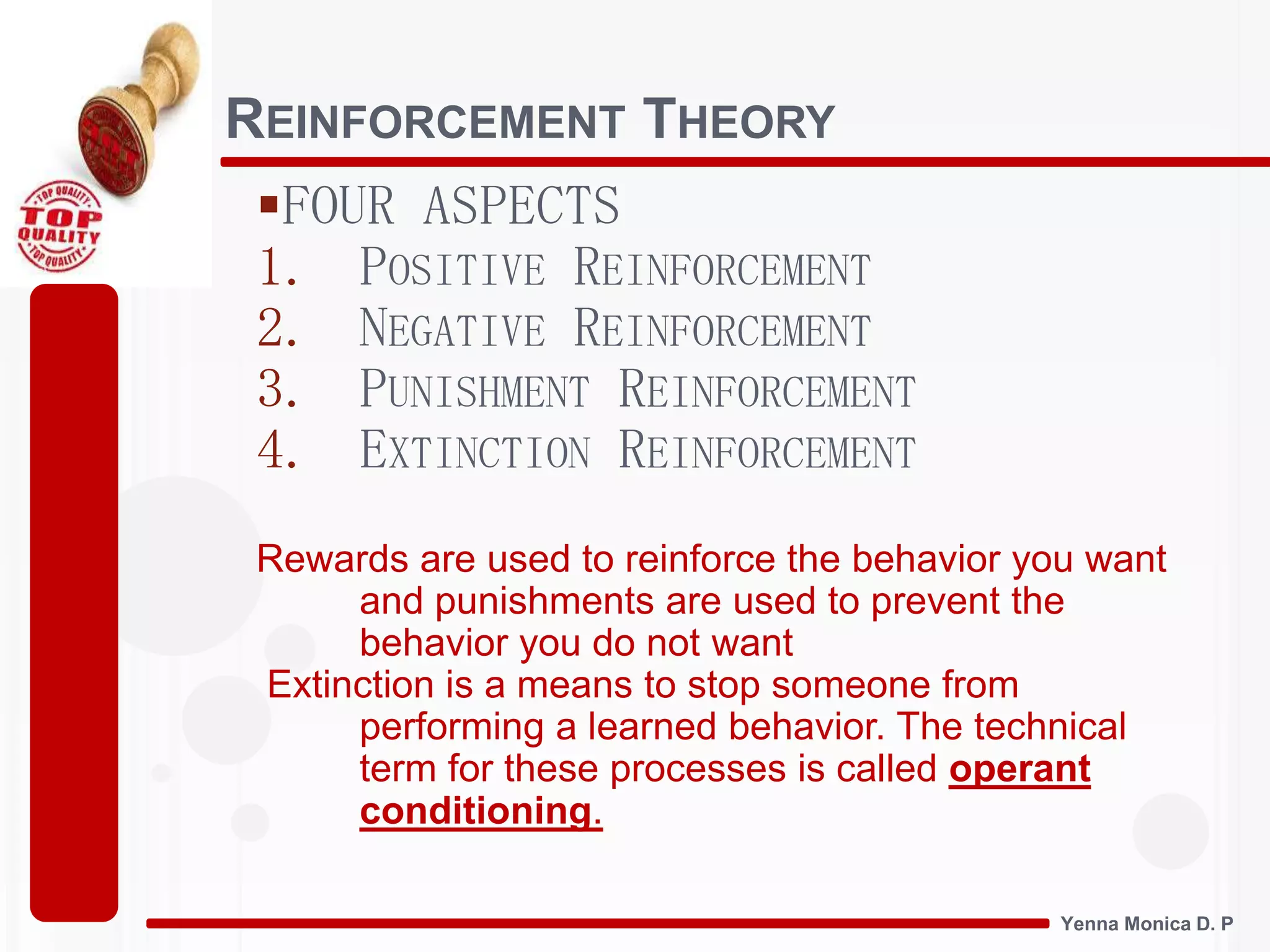 Total Quality Management (TQM) -- Reinforcement Theory, Conflict Mgt, Bureaucracy and Behavioral ...