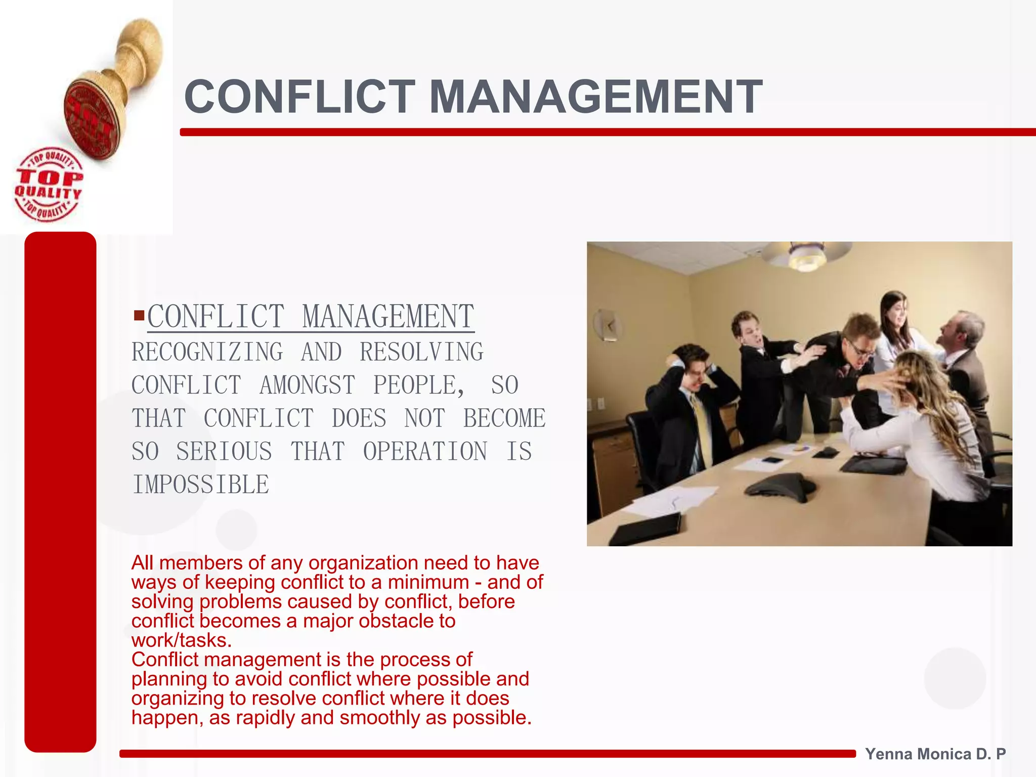 Total Quality Management (TQM) -- Reinforcement Theory, Conflict Mgt ...