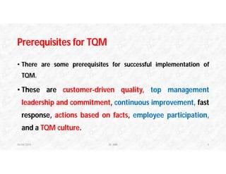Total quality management (TQM) for IM students of JNTUH | PDF