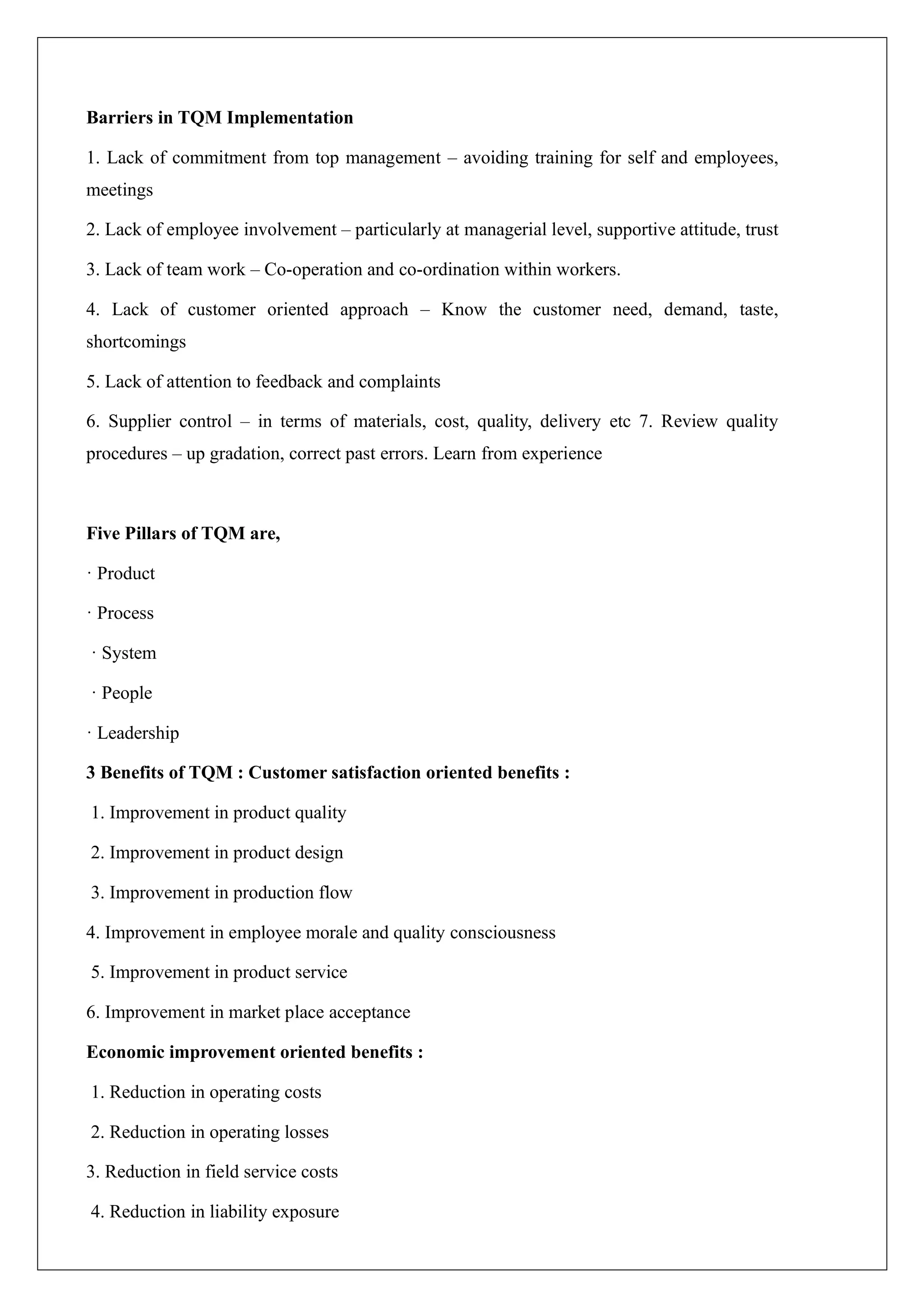TOTAL QUALITY MANAGEMENT (TQM) | PDF