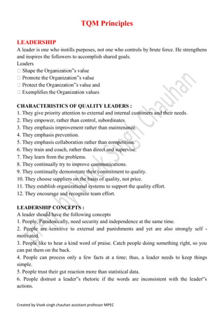 Total quality management unit 2 | PDF