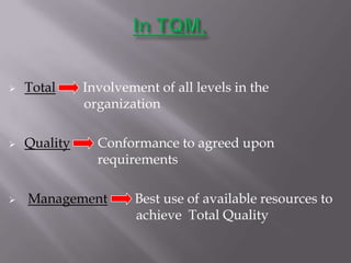 Total Quality Mgt | PPTX | Business Operations | Business