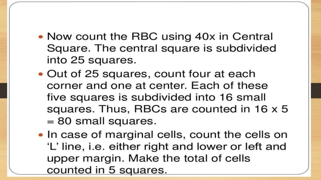 Total rbc count | PPTX
