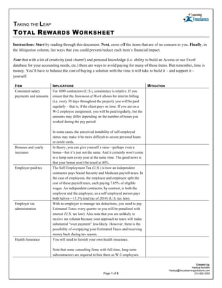 Total Rewards Worksheet | PDF | Business Accounting & Finance | Business