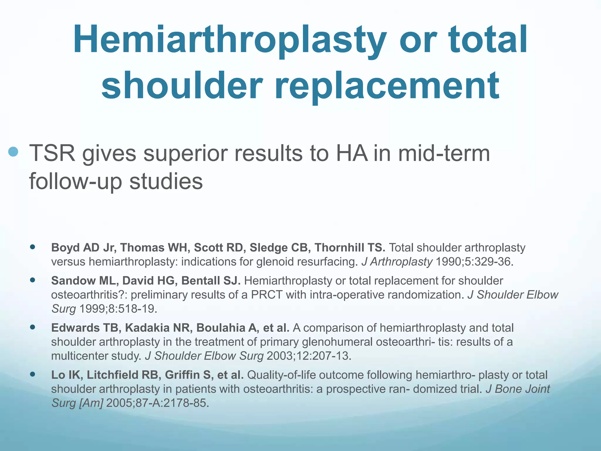 Total shoulder arthroplasty and reverse TSA - Hussain Algawahmed | PPTX