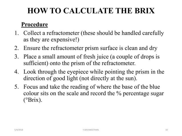 Total soluble solid | PPTX | Physics | Science