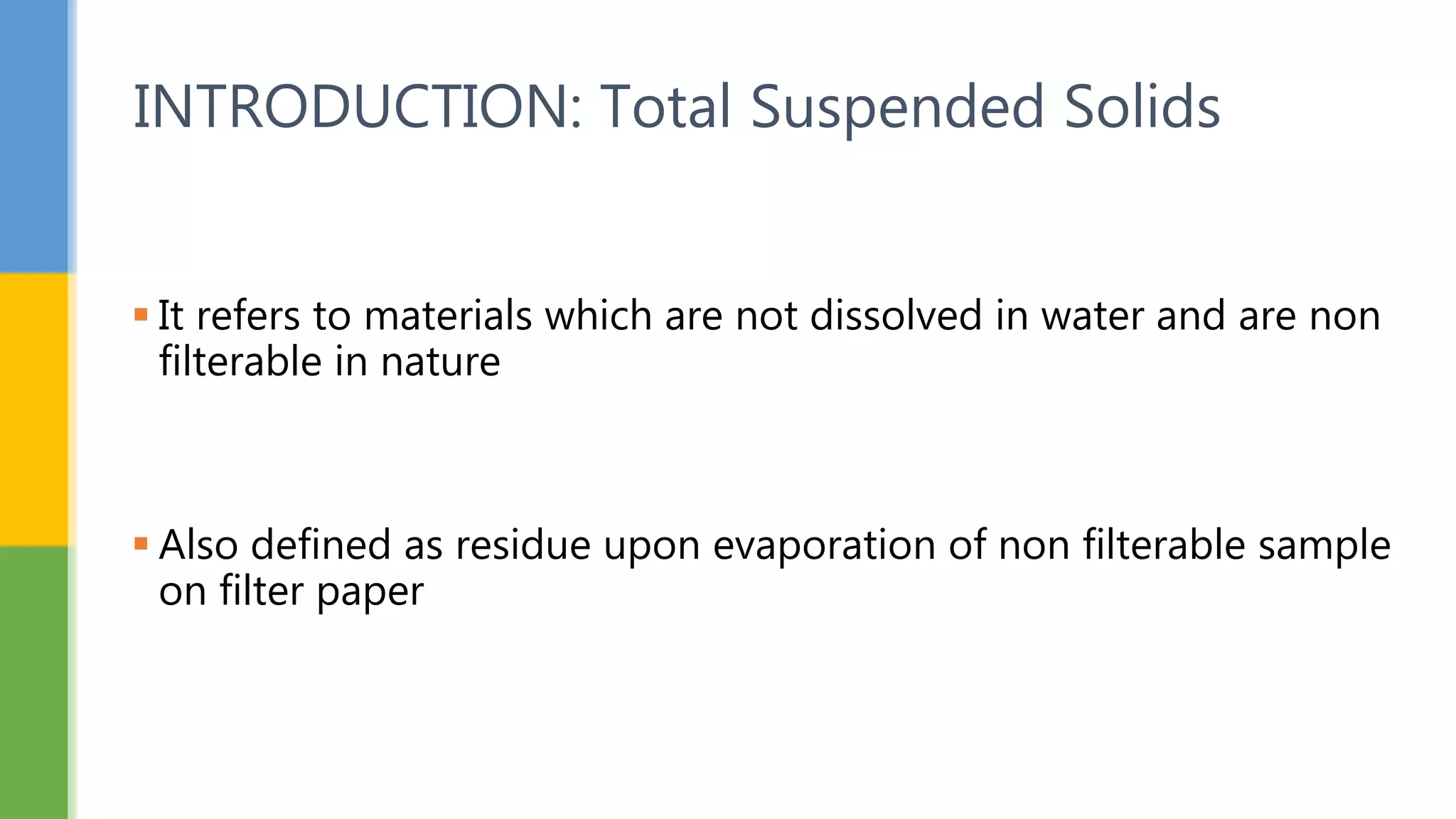 Total soluble solids and Total suspended solids | PPTX