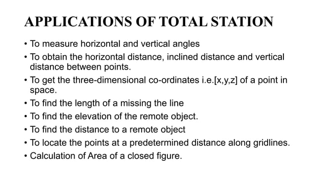 Total Station Surveying Pptx Physics Science