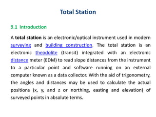 Total Station - Uses, Application, Mechanism, Advantages and more | PPT