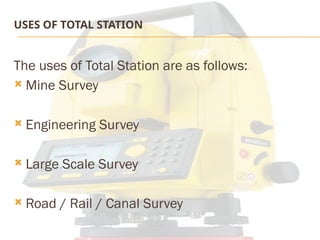 basics of total station and it's applications | PPTX