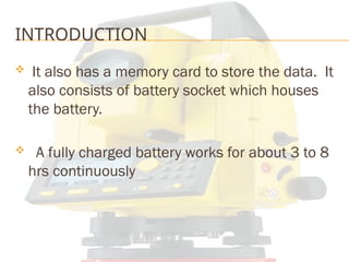 basics of total station and it's applications | PPTX