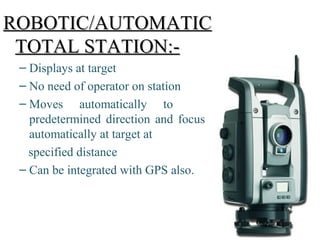 Total station, digital self leveling levels, | PPT