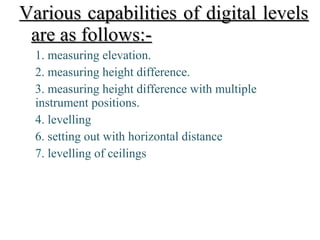 Total station, digital self leveling levels, | PPT