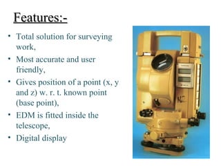 Total station, digital self leveling levels, | PPT