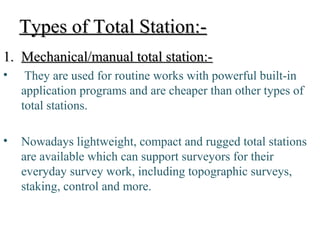 Total station, digital self leveling levels, | PPT