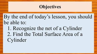 Grade 8 Total Surface Area of Cylinder .pptx