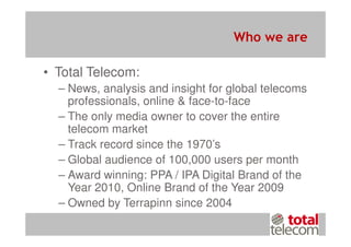 Total Telecom Overview | PDF | Web Conferencing | Computer Software and ...