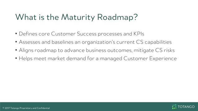 Roadmapping Customer Success Maturity | PPT