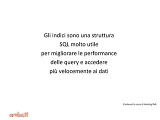 Hosting: gli indici SQL, cosa sono e come funzionano #TipOfTheDay | PPT