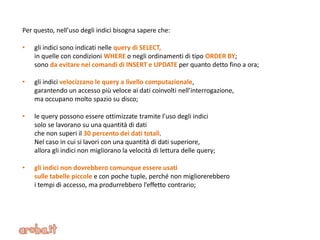 Hosting: gli indici SQL, cosa sono e come funzionano #TipOfTheDay | PPT