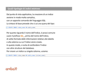 Hosting: gli indici SQL, cosa sono e come funzionano #TipOfTheDay | PPT