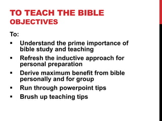 To Teach the Bible | PPTX